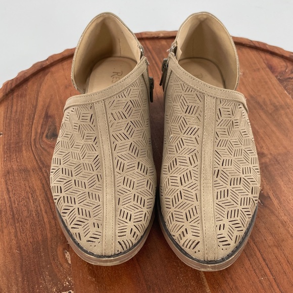 Restricted | Shoes | Restricted Dorsay Booties Beige Leather Laser Cut ...